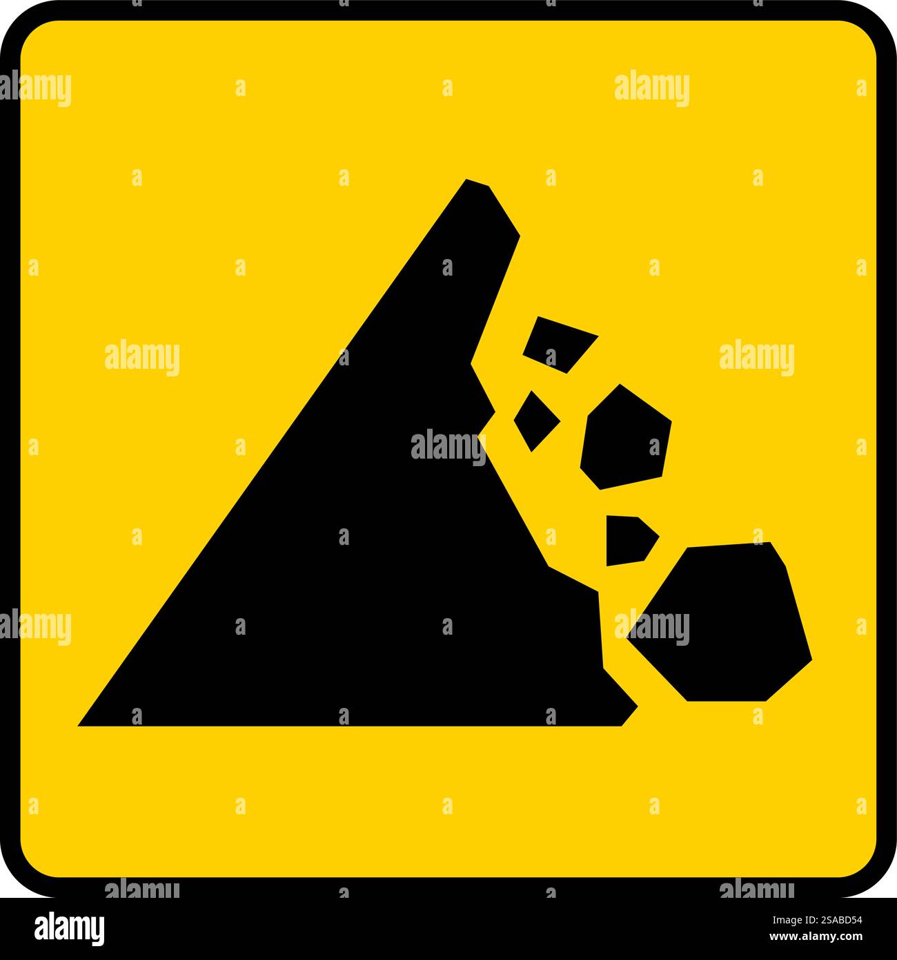 Caution Falling Rocks Sign Stock Vector Image & Art - Alamy