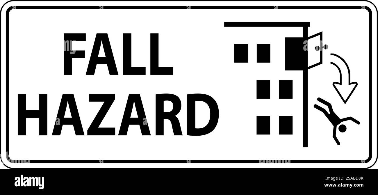 Caution Sign, Fall Hazard Stock Vector Image & Art - Alamy
