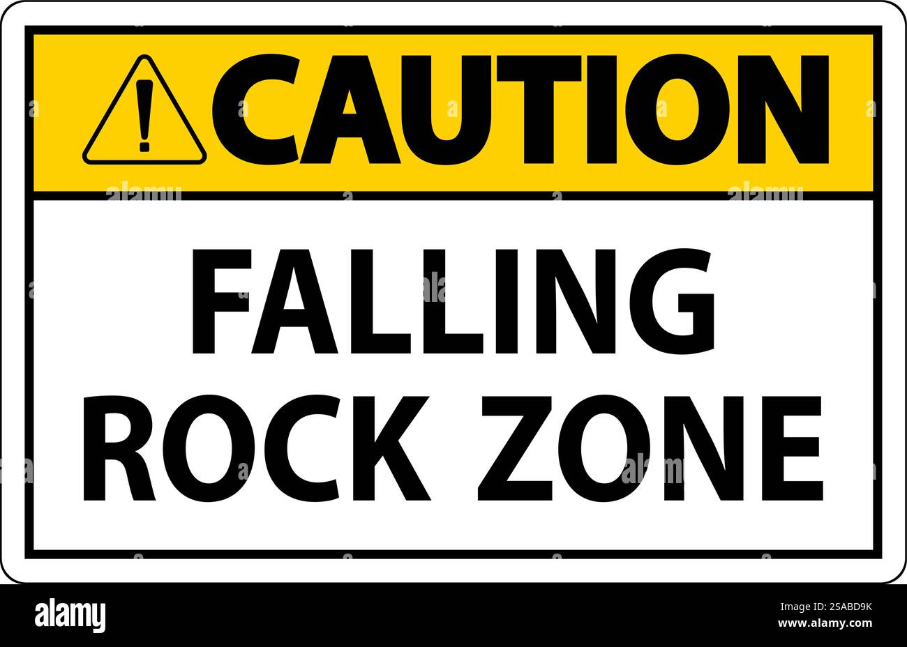 Caution Sign, Falling Rock Zone Stock Vector Image & Art - Alamy