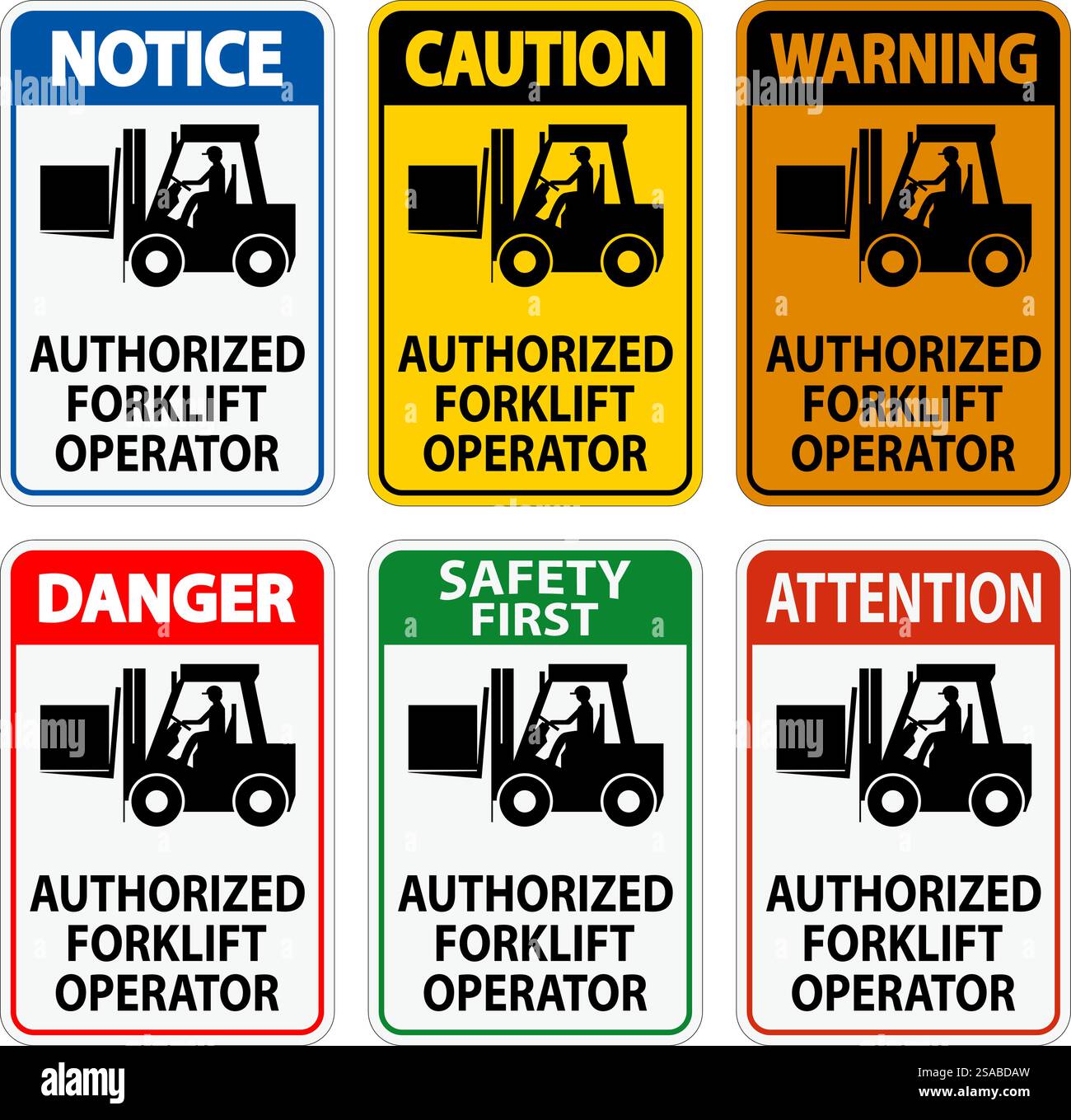 Caution Authorized Forklift Operator Sign Stock Vector Image & Art - Alamy