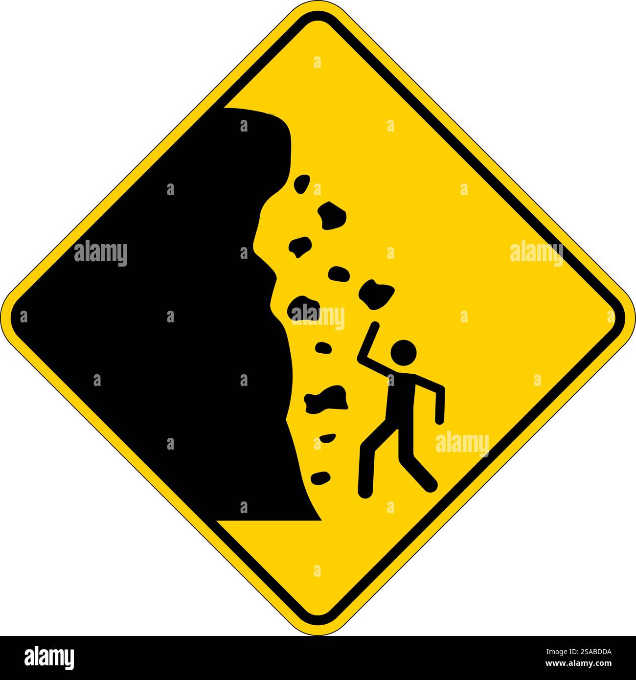 Road Warning Sign, Falling Rocks , Falling Ice Stock Vector Image & Art - Alamy