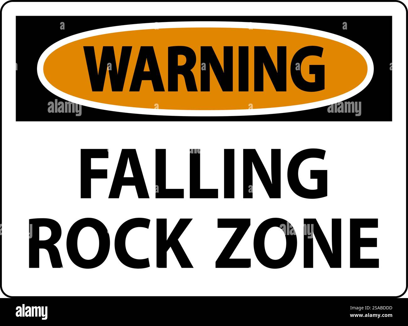 Warning Sign, Falling Rock Zone Stock Vector Image & Art - Alamy