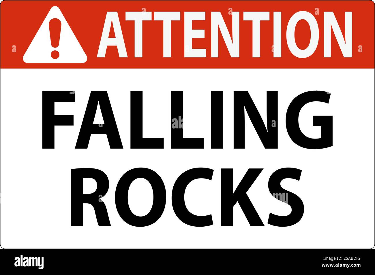 Attention Sign, Falling Rocks Stock Vector Image & Art - Alamy