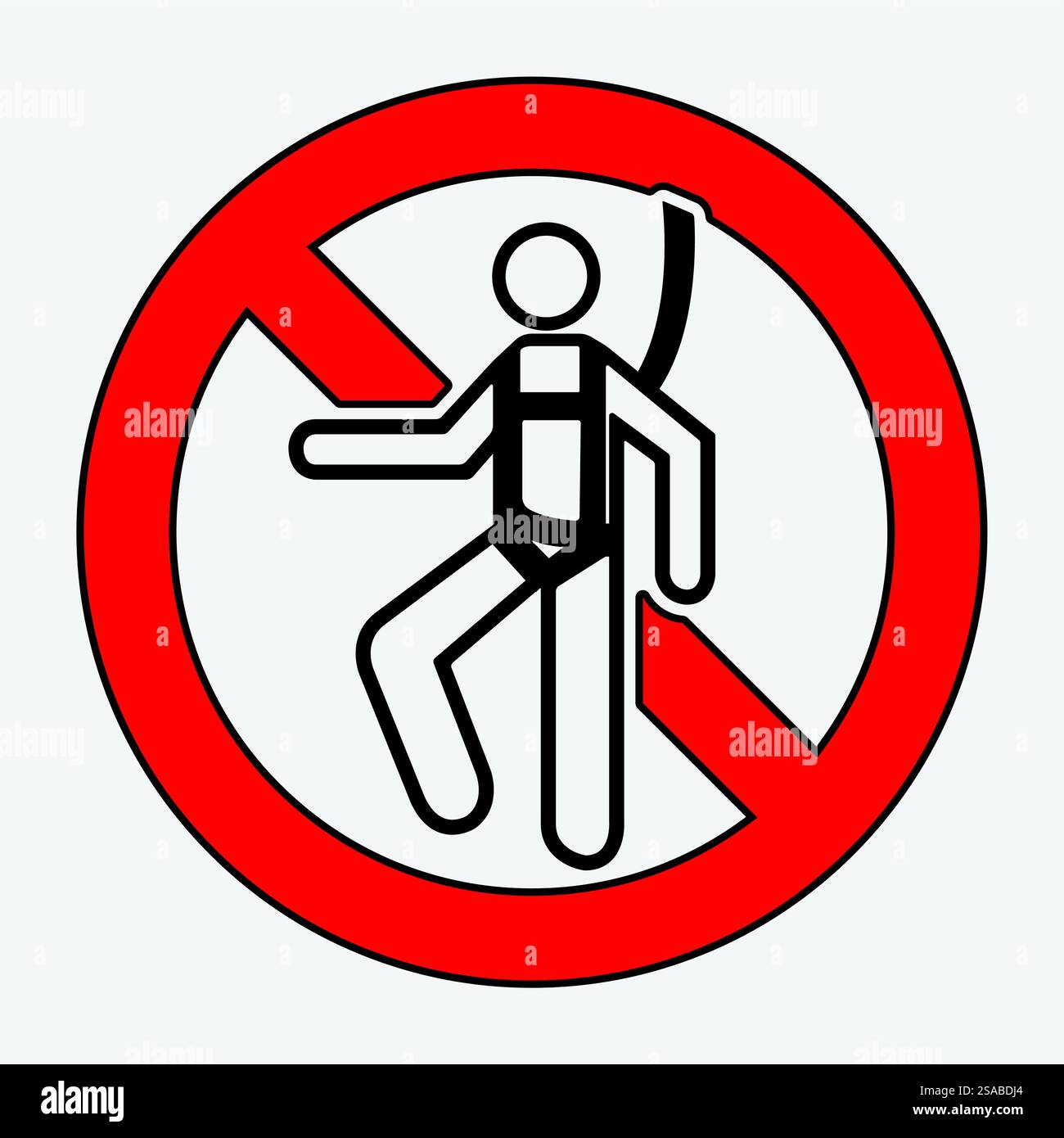 This graphic shows a no climbing sign with a stick figure illustration ...