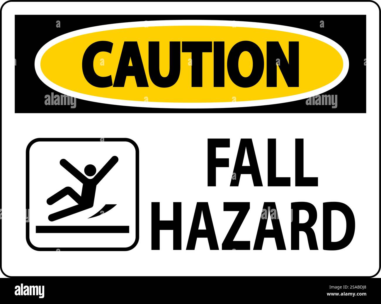 Caution Sign, Fall Hazard Stock Vector Image & Art - Alamy