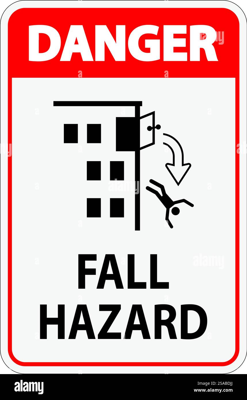 Caution Sign, Fall Hazard Stock Vector Image & Art - Alamy