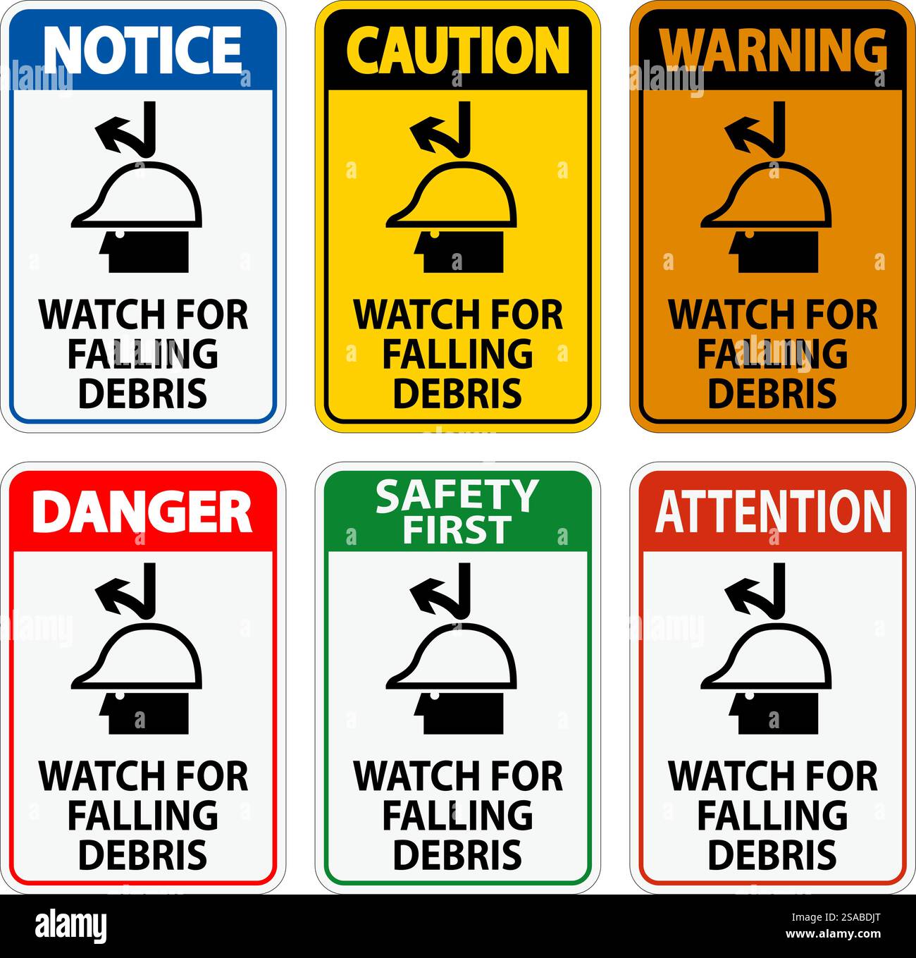 Danger Sign, Watch For Falling Debris Stock Vector Image & Art - Alamy