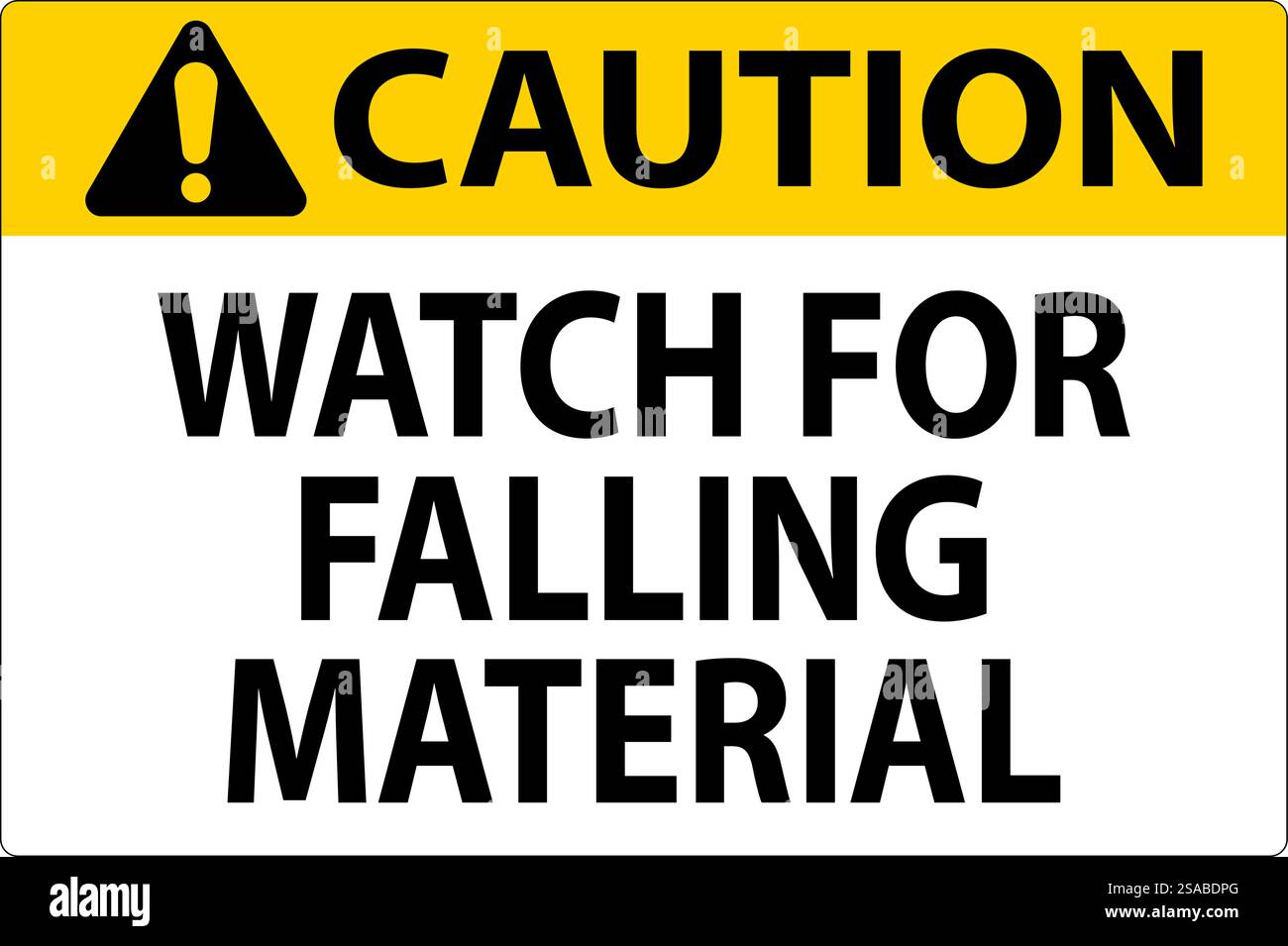 Caution Sign, Watch For Falling Material Stock Vector Image & Art - Alamy