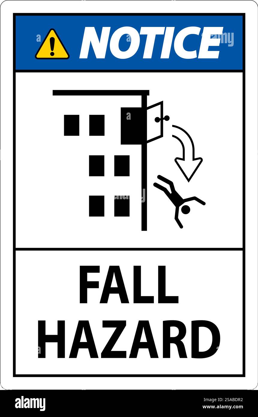 Notice sign fall hazard hi-res stock photography and images - Alamy