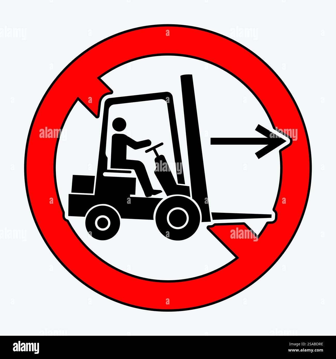 This image features a no forklift access sign, emphasizing safety in ...