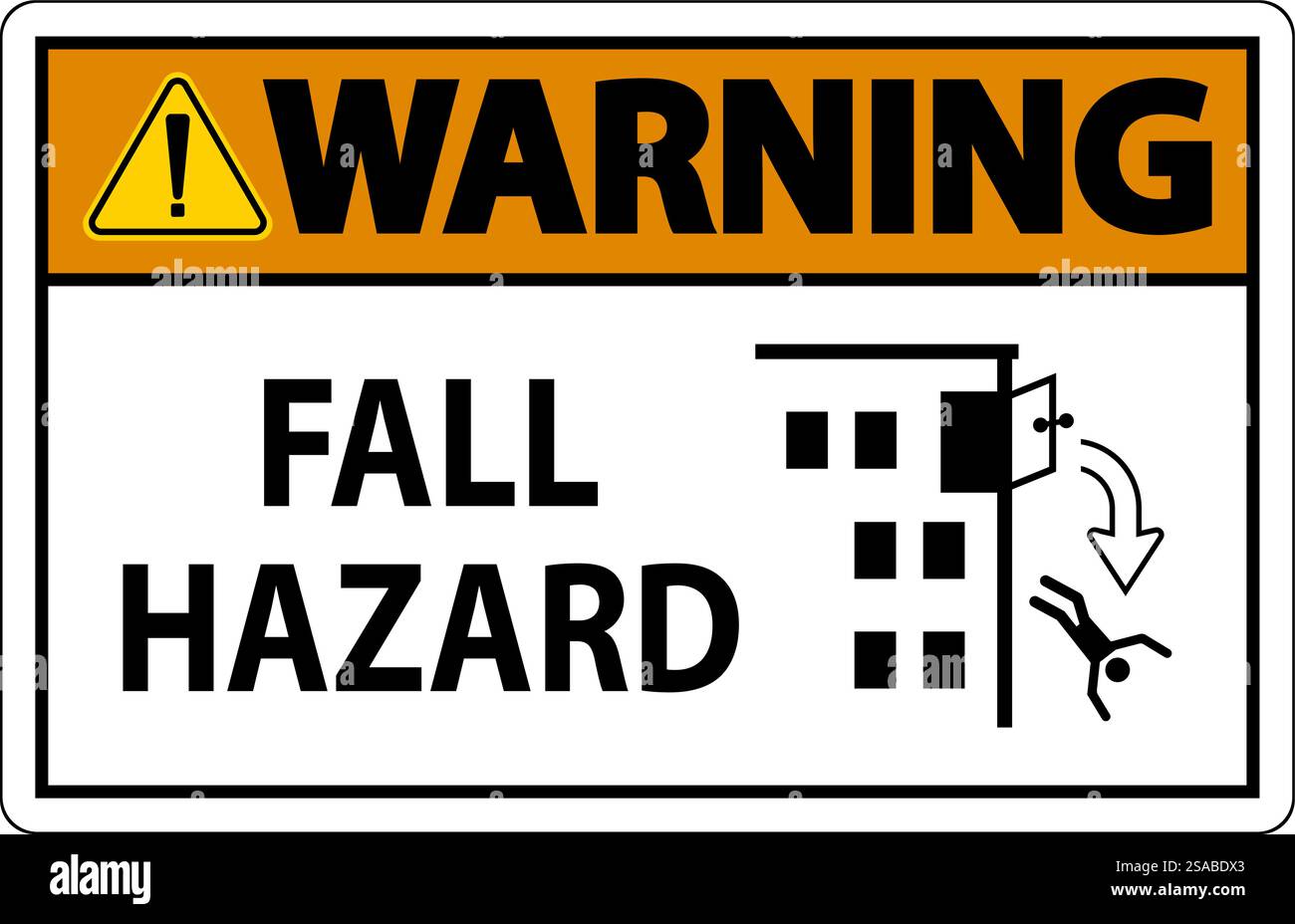 Warning Sign, Fall Hazard Stock Vector Image & Art - Alamy