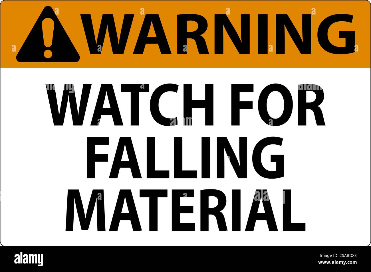 Warning Sign, Watch For Falling Material Stock Vector Image & Art - Alamy