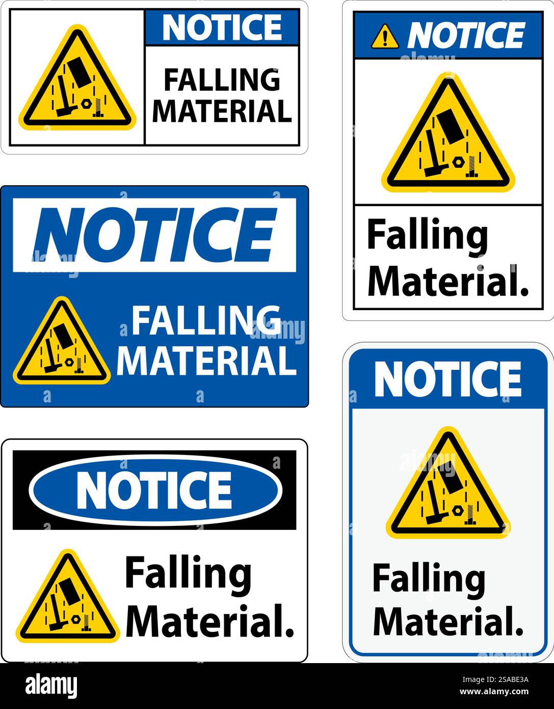 Notice Sign, Falling Material Stock Vector Image & Art - Alamy