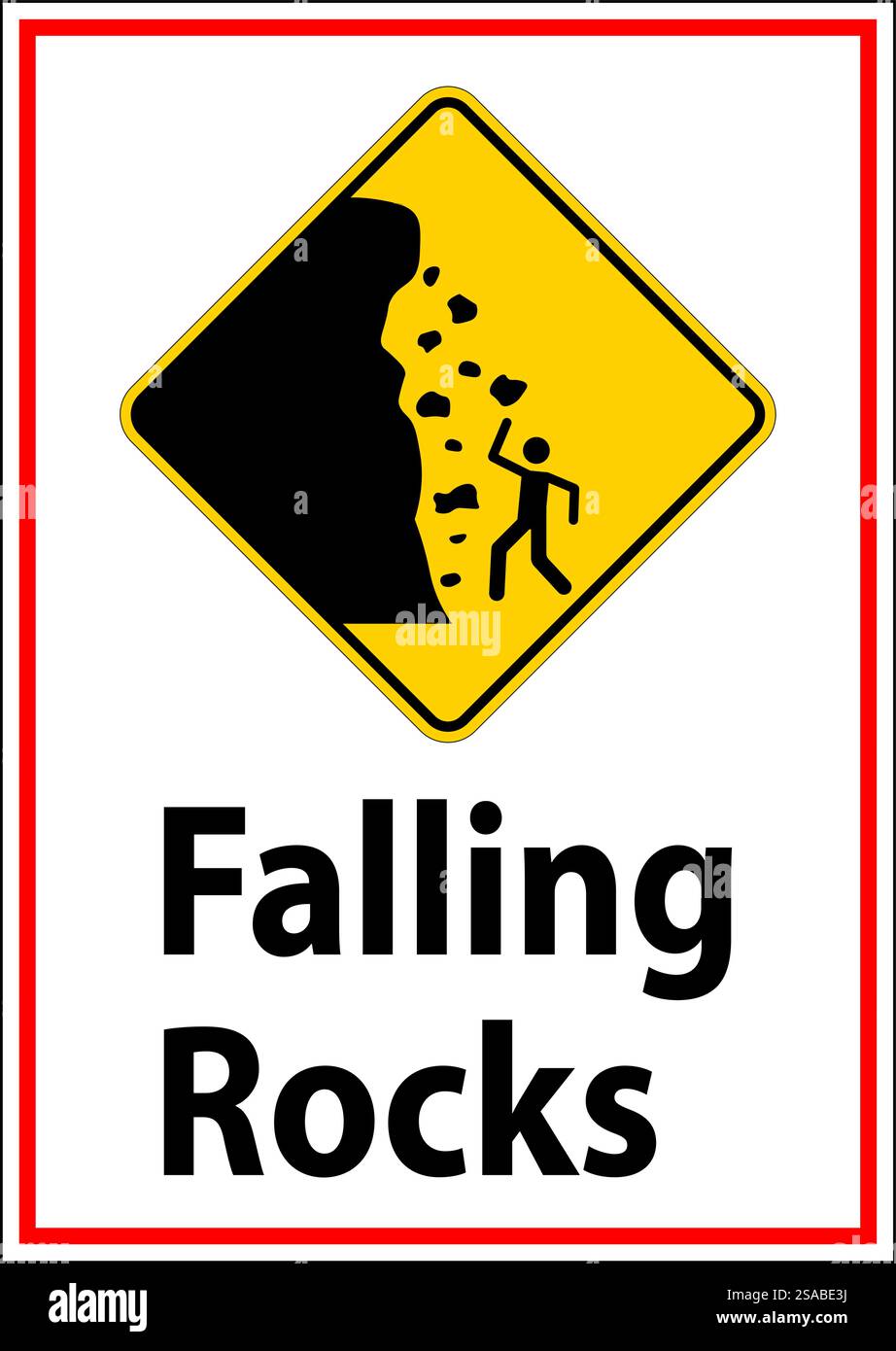 Road Warning Sign, Falling Rocks , Falling Ice Stock Vector Image & Art ...