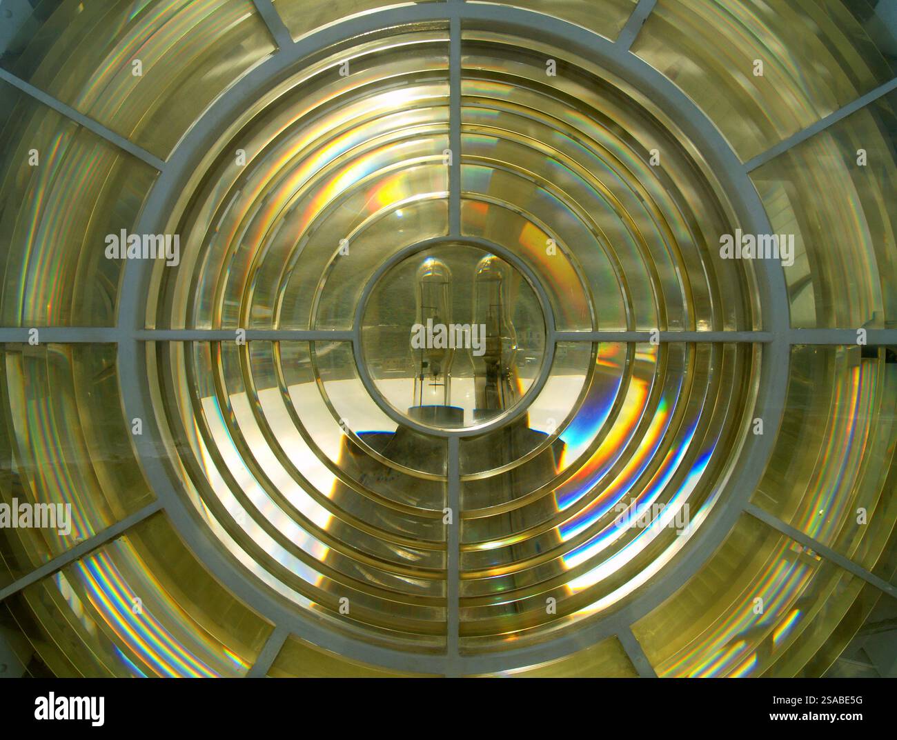 Detail of the outer prismatic elements of a catadioptric Fresnel lens ...