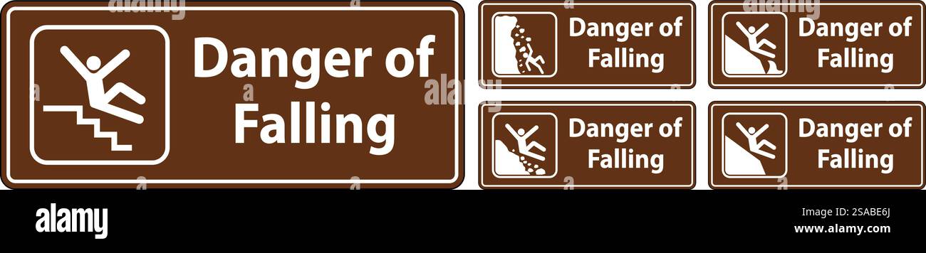 Danger Sign, Park Sign and Guide Sign, Danger Of Falling Stock Vector ...