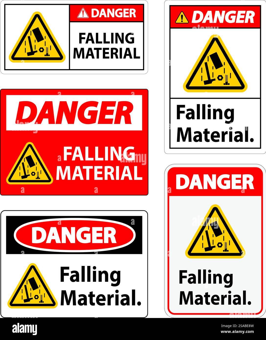 Danger Sign, Falling Material Stock Vector Image & Art - Alamy