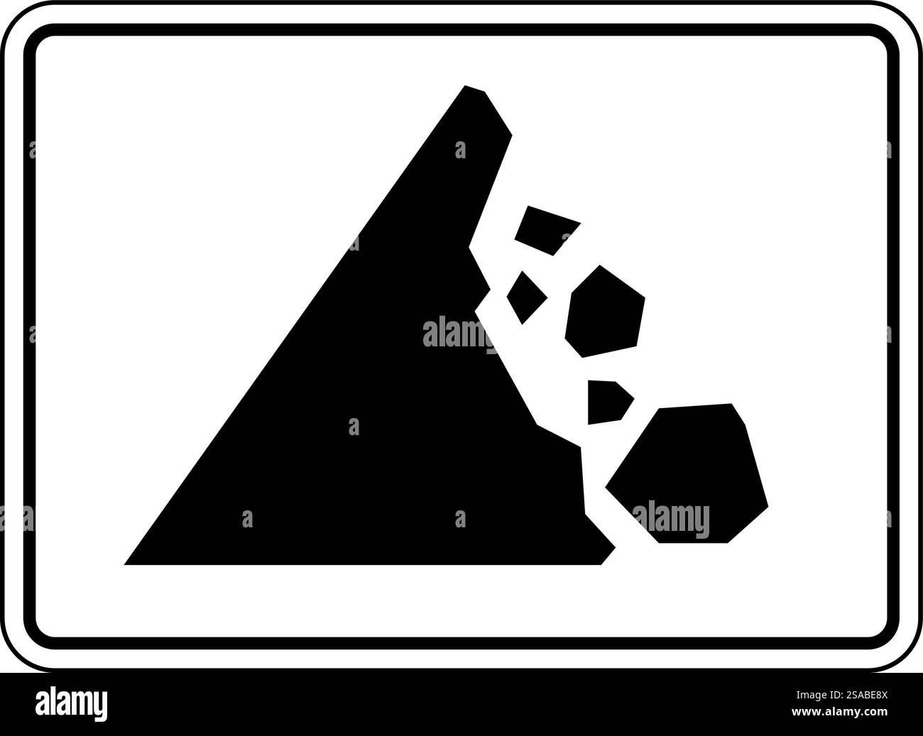 Caution Falling Rocks Sign Stock Vector Image & Art - Alamy