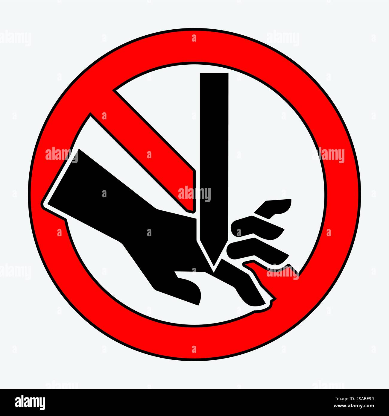 This graphic represents a prohibition sign warning against handling ...
