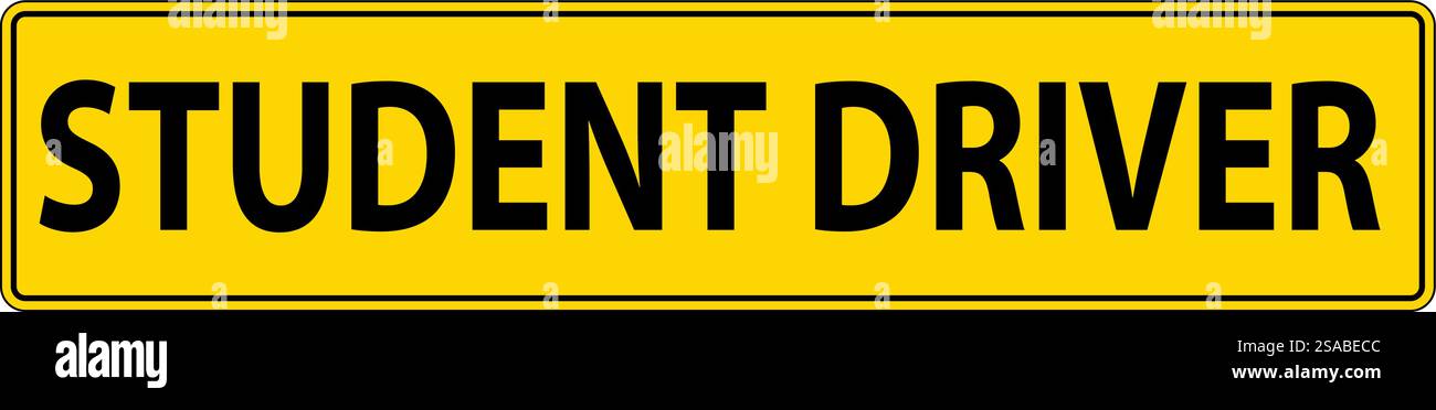 Student Driver Magnetic Car Sign, Student Driver Stock Vector Image ...