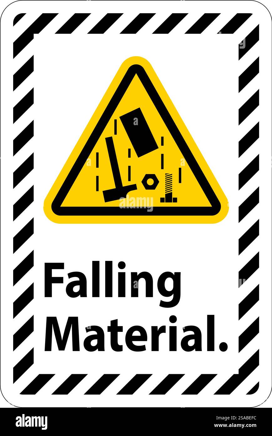 Caution Sign, Falling Material Stock Vector Image & Art - Alamy