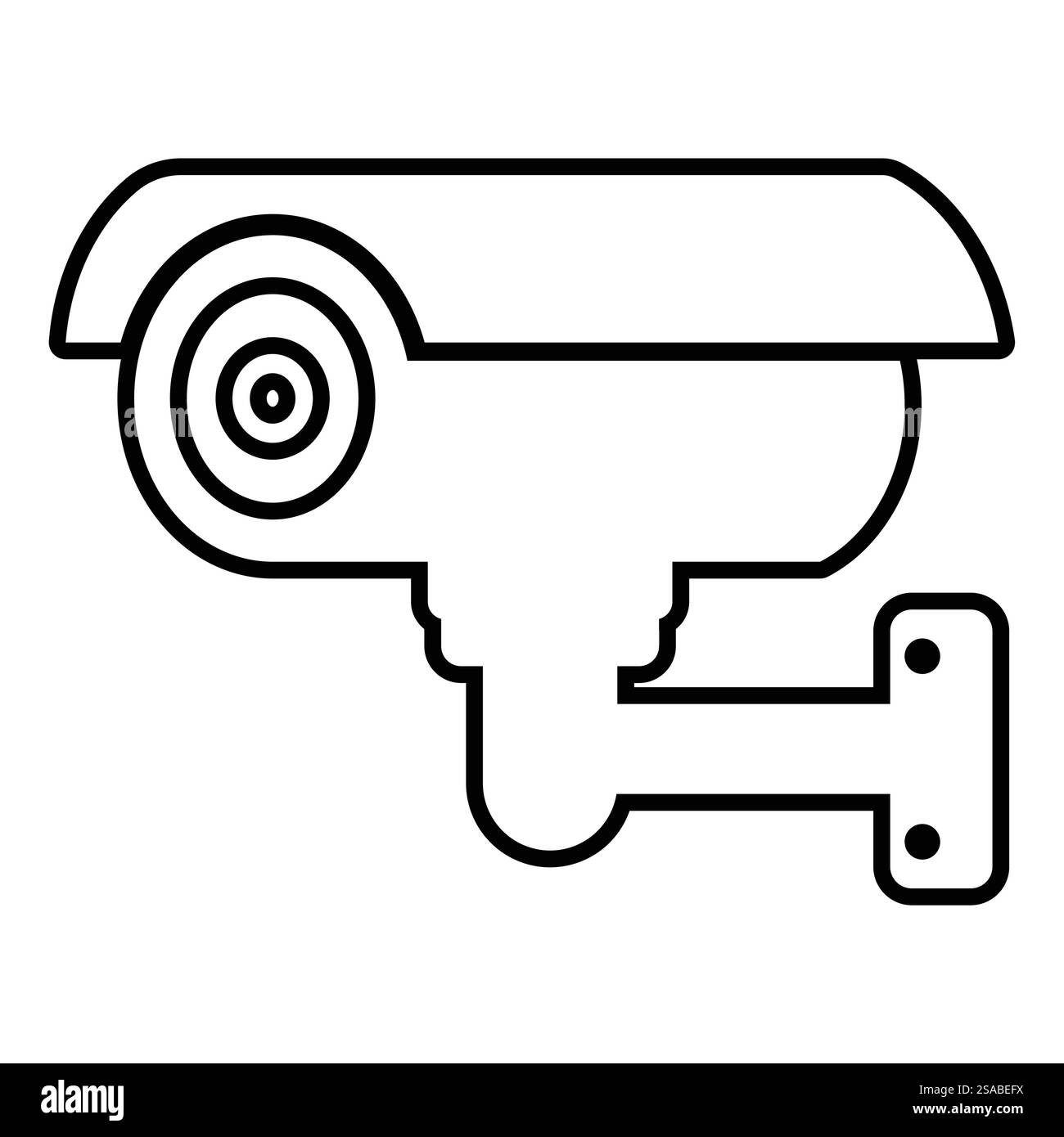 This simple outline graphic depicts a security camera, symbolizing ...