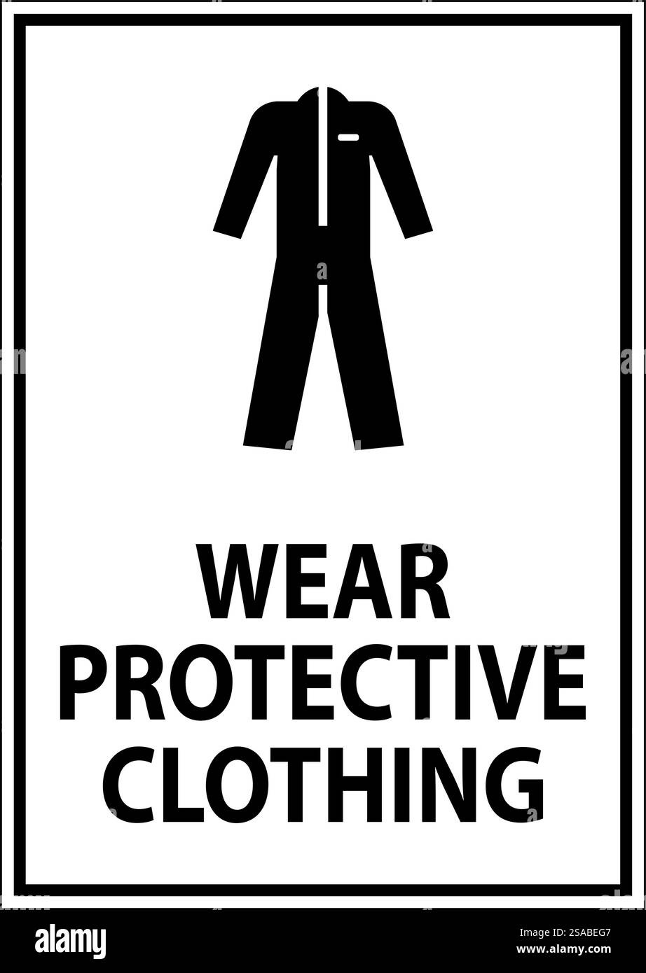 Caution Wear protective clothing sign on white background Stock Vector ...