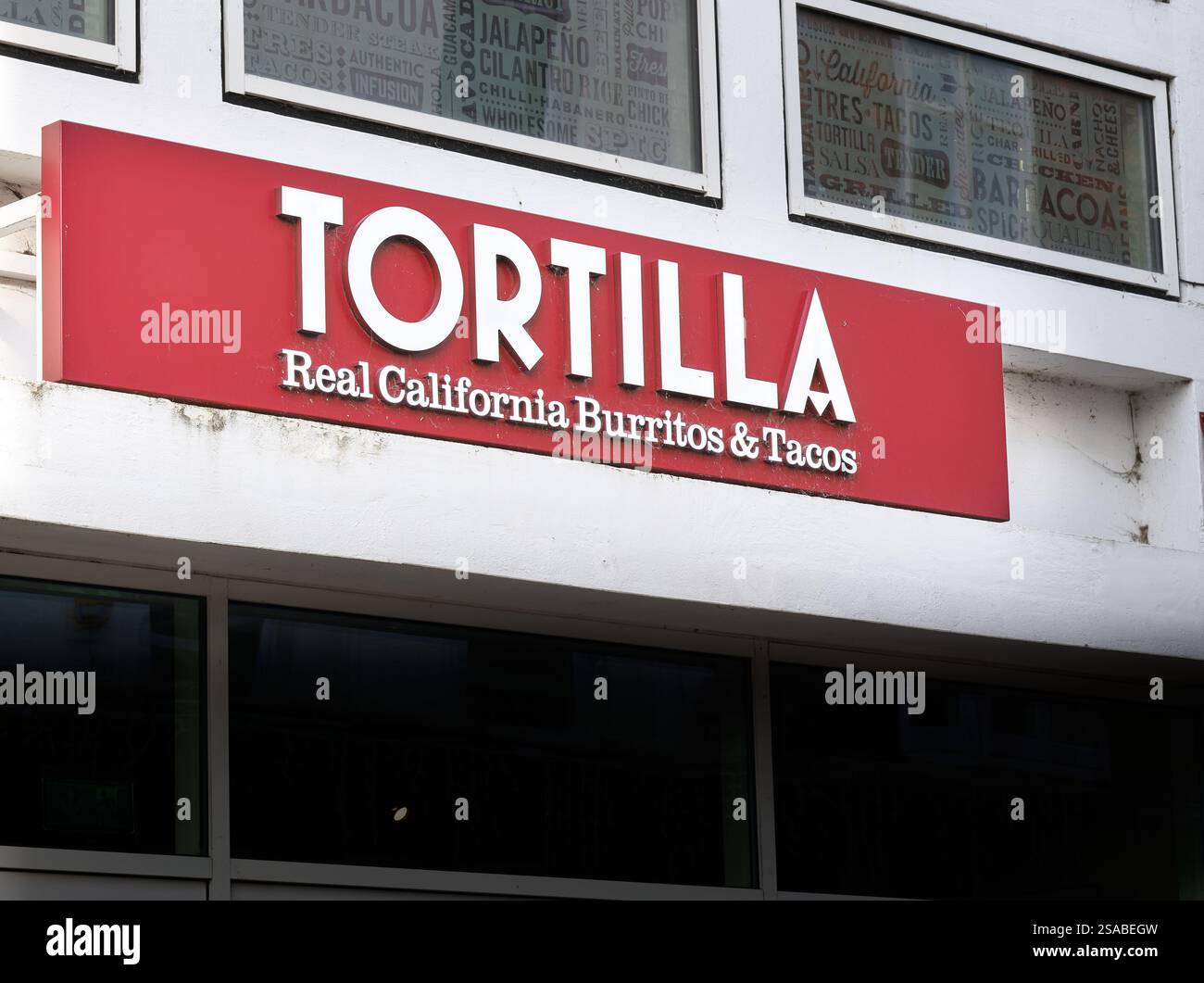 Tortilla, real california burritos & tacos, Cambridge, England Stock ...