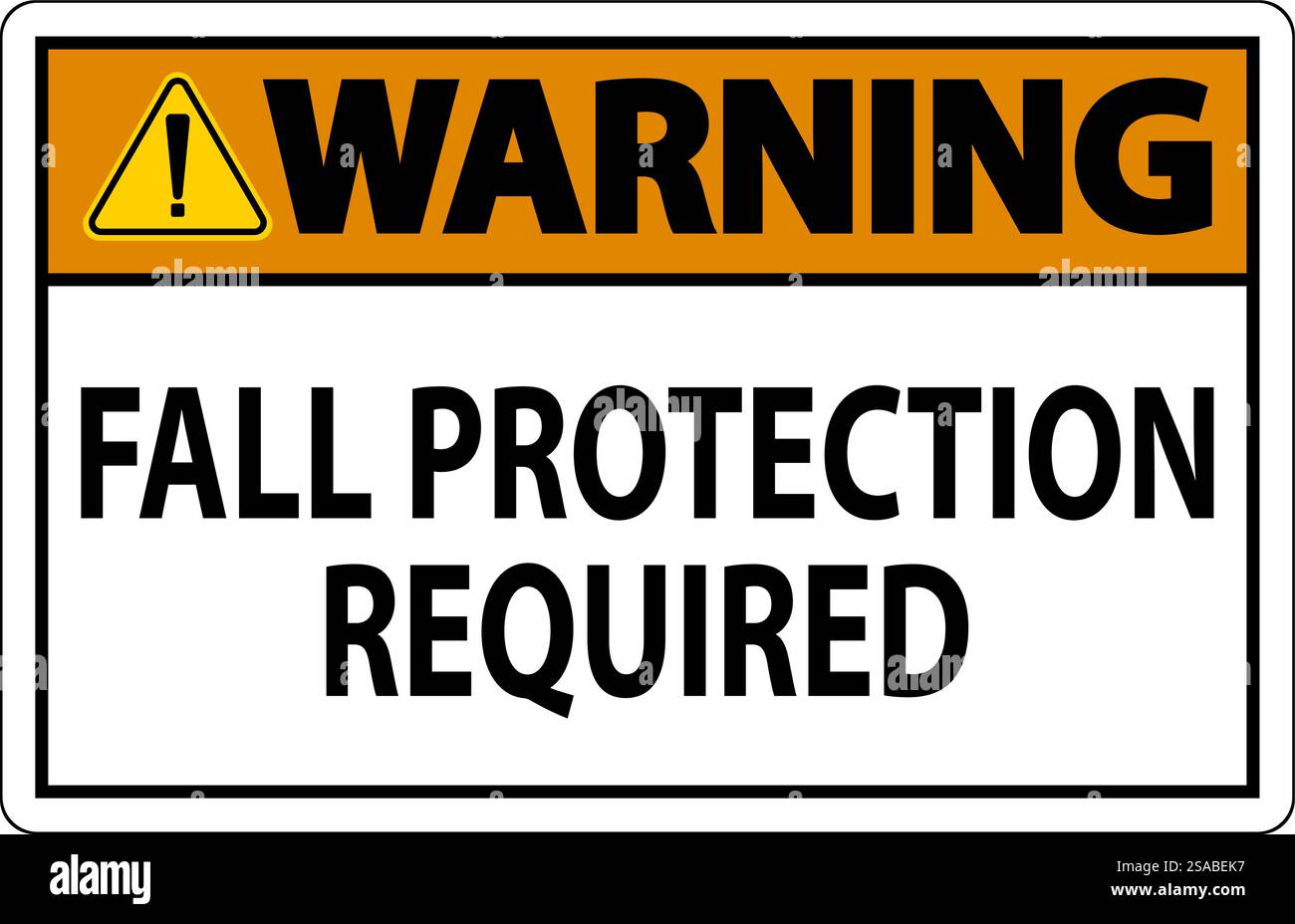 Warning Sign, Fall Protection Required Stock Vector Image & Art - Alamy