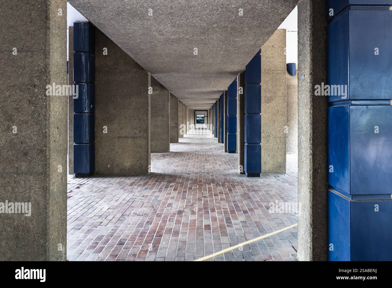 Barbican Centre Corridor. Iconic Brutalist Architecture with Symmetry ...