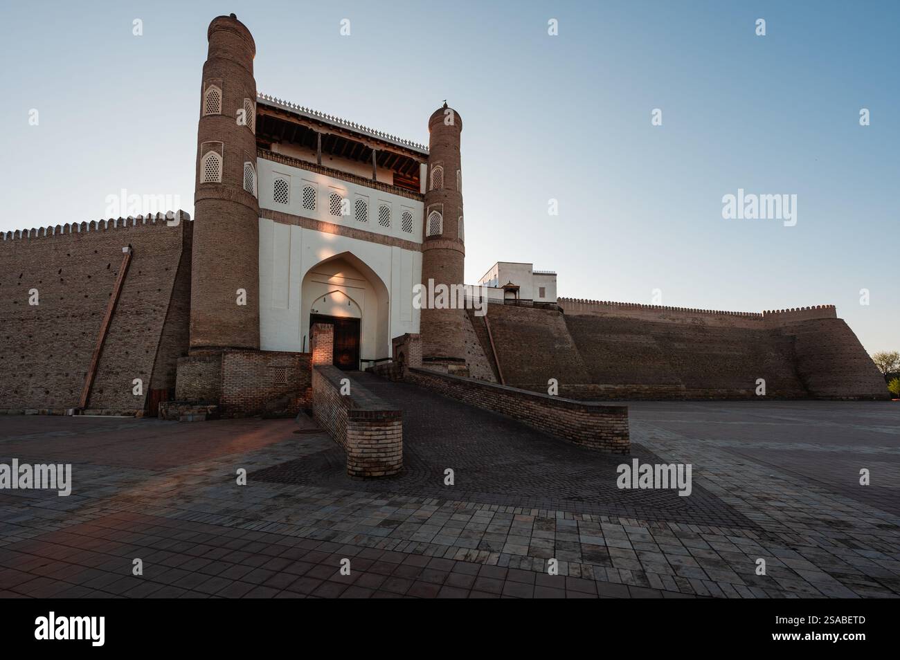 Entrance to the ancient fortress, the Ark of Bukhara in Uzbekistan ...