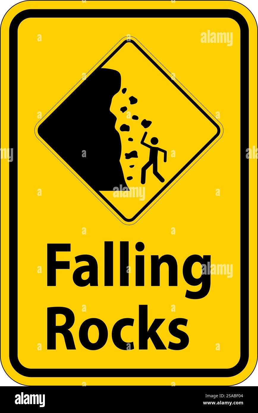 Road Warning Sign, Falling Rocks , Falling Ice Stock Vector Image & Art - Alamy