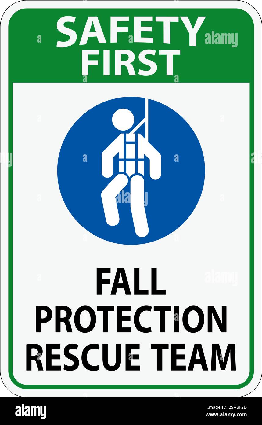 Hard Hat Decals, Safety First Fall Protection Rescue Team Stock Vector ...