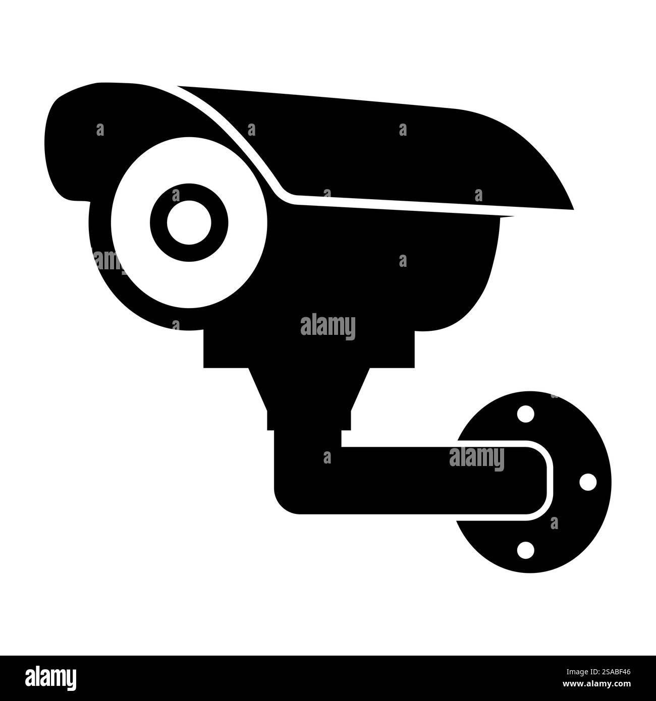 Black and white security camera icon ideal for surveillance projects ...