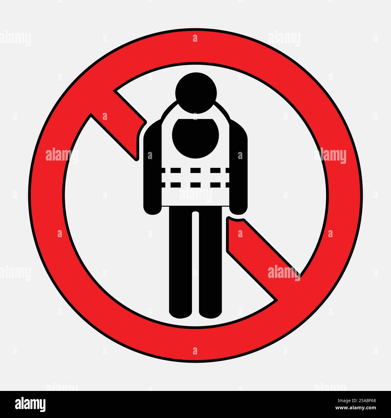 This graphic symbol represents the prohibition of entry for individuals ...