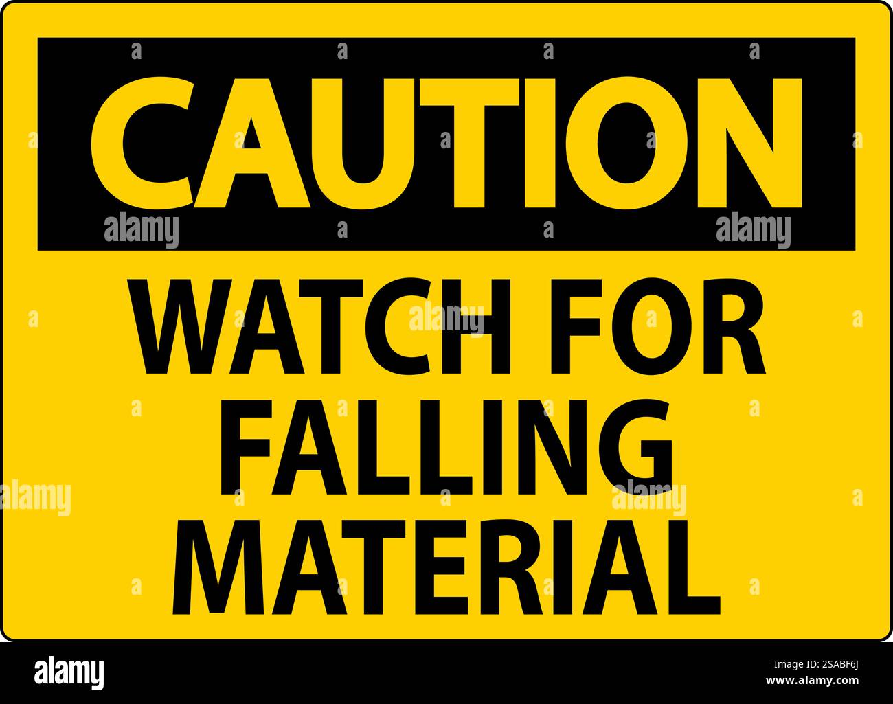 Caution Sign, Watch For Falling Material Stock Vector Image & Art - Alamy