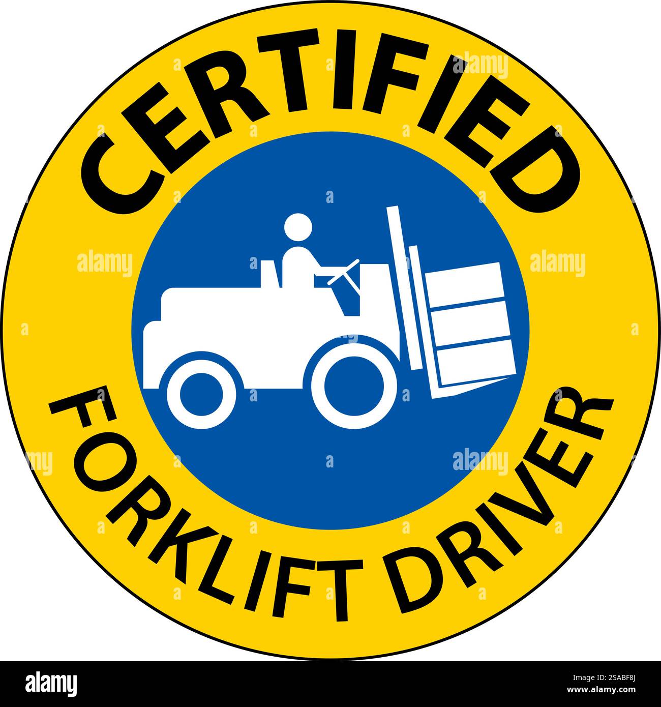 Hard Hat Labels, Caution Certified Forklift Driver Stock Vector Image ...