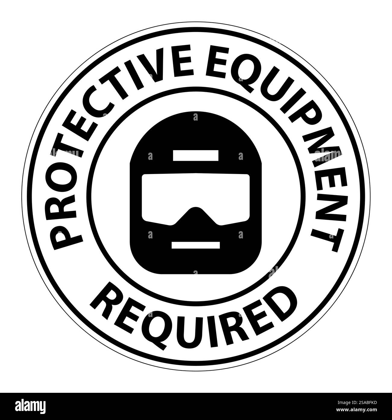 Set of safety signs emphasizing the necessity of protective gear in ...