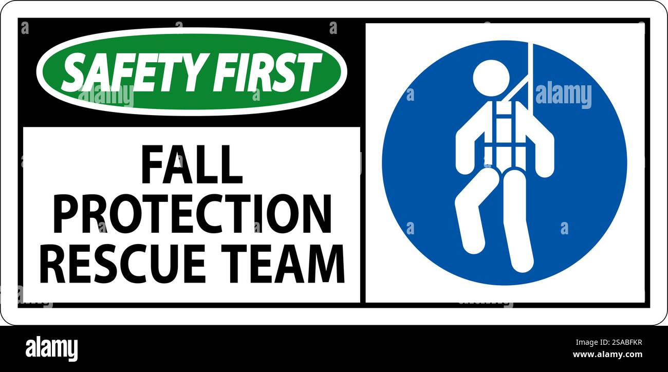 Hard Hat Decals, Safety First Fall Protection Rescue Team Stock Vector ...