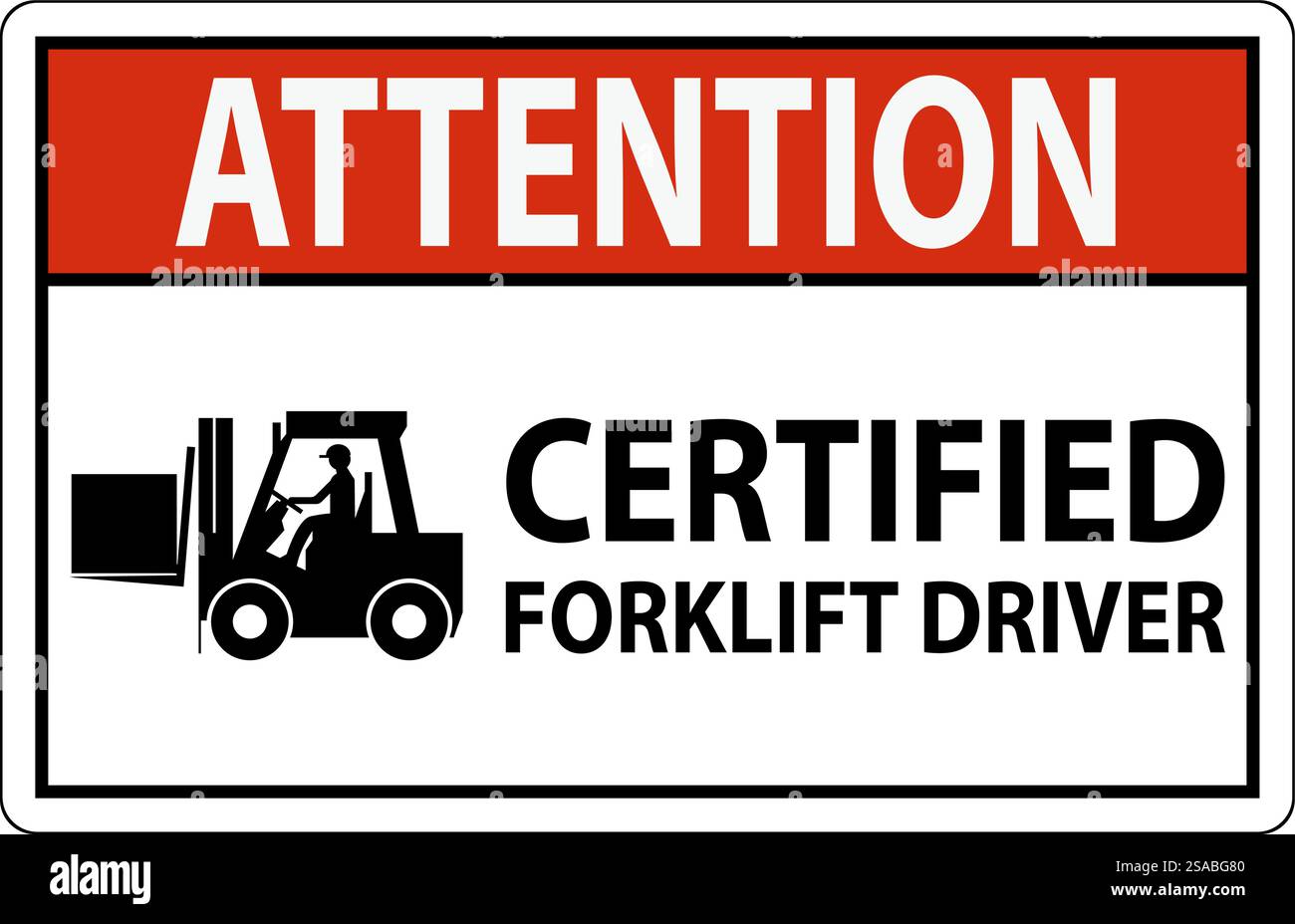 Hard Hat Labels, Attention Certified Forklift Driver Stock Vector Image ...