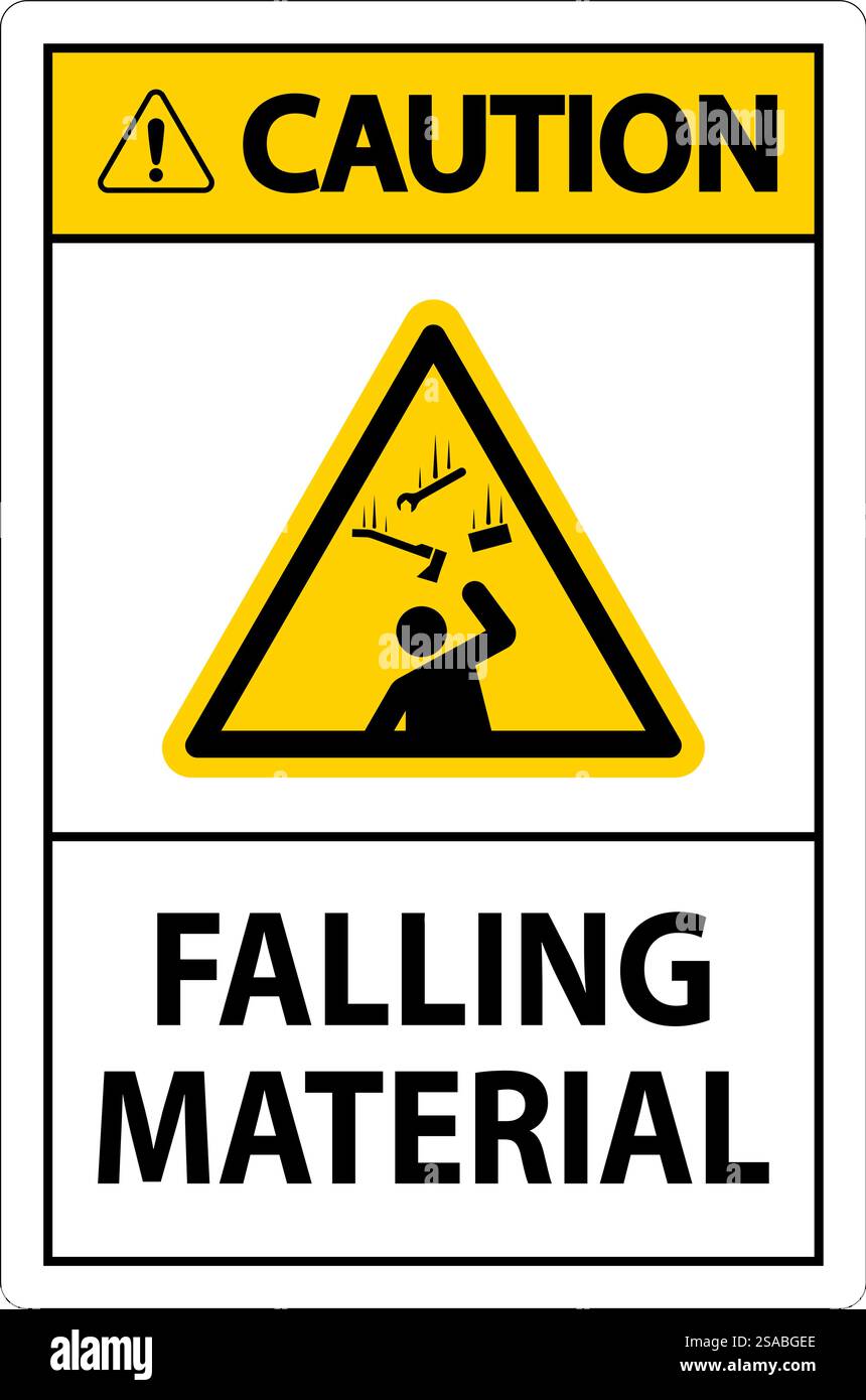 Caution Sign Falling Material Stock Vector Image & Art - Alamy