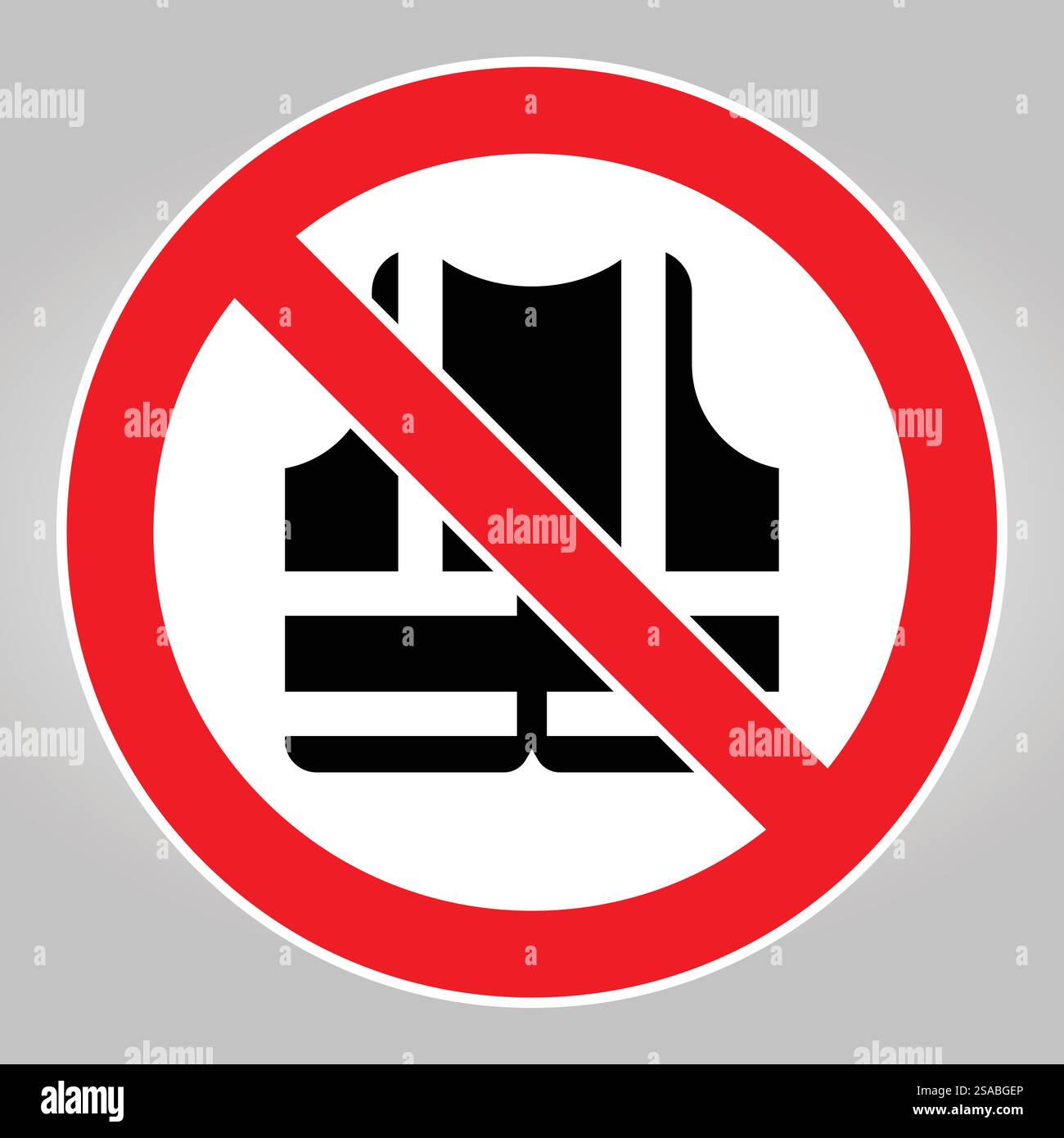This bold sign visually communicates a prohibition against wearing ...