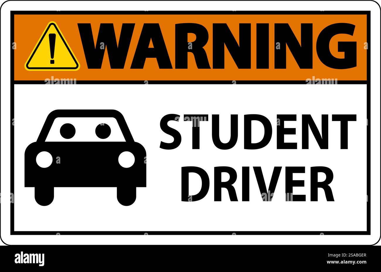 Warning Sign, Student Driver Sign Stock Vector Image & Art - Alamy