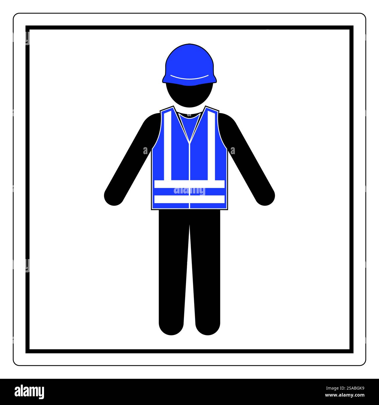 A clear graphic design of a construction worker safety sign featuring a ...