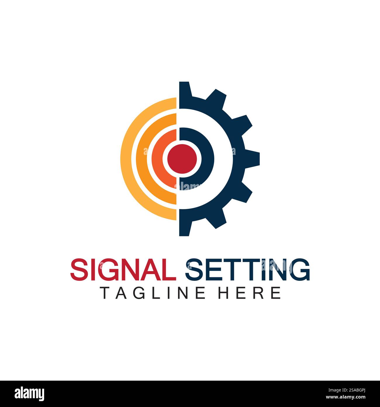 signal setting logo with gear and signal composition, logo for setting ...