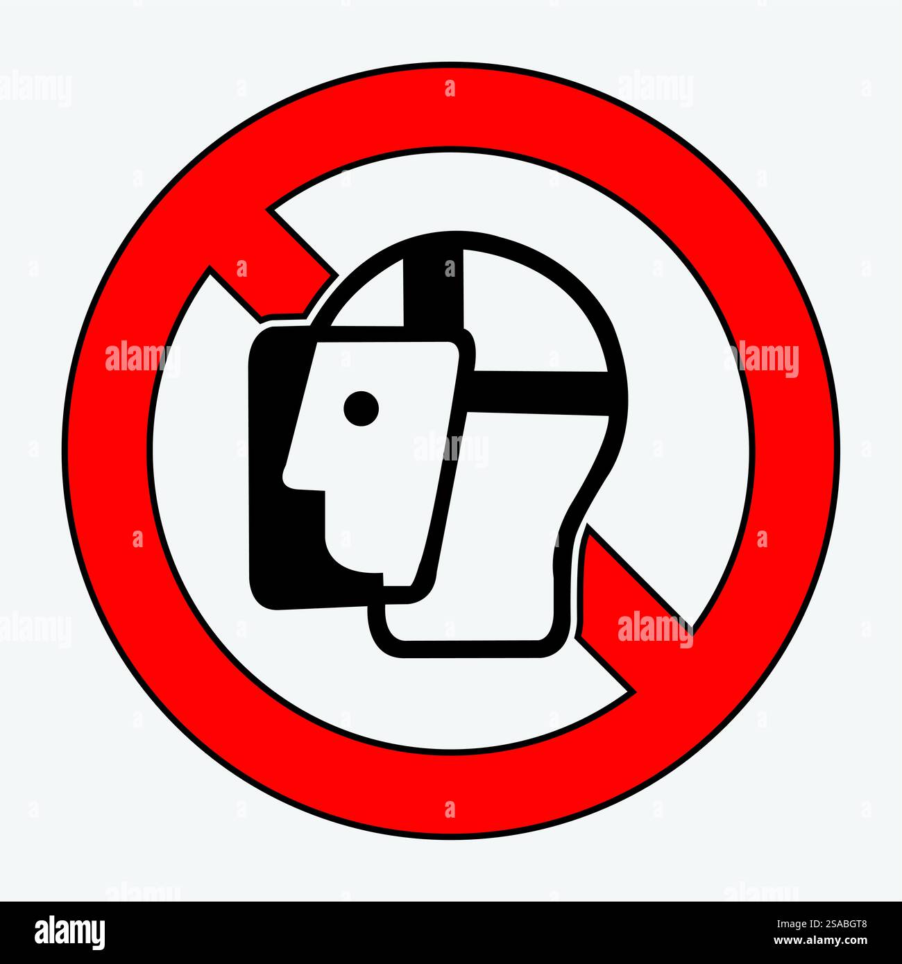 A clear no access sign featuring a head icon. It serves as a safety ...