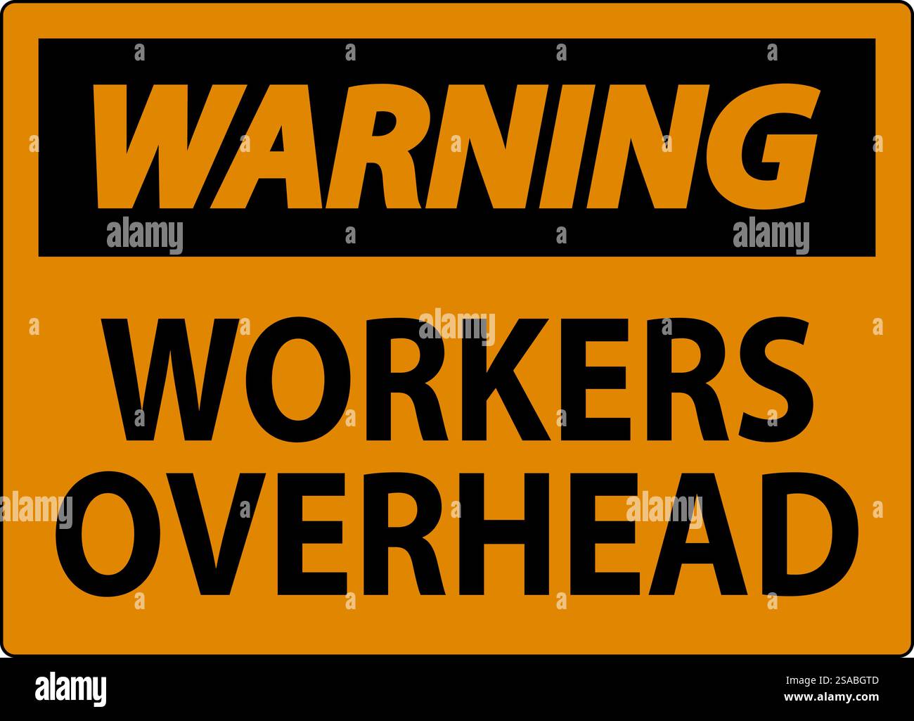 Warning Falling Debris Sign, Workers Overhead Falling Objects Stock ...