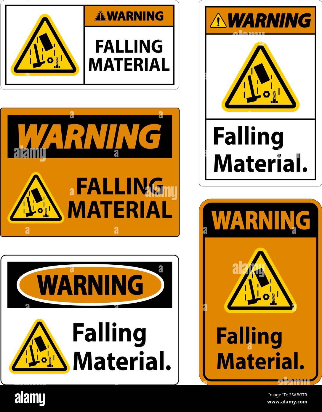 Warning Sign, Falling Material Stock Vector Image & Art - Alamy
