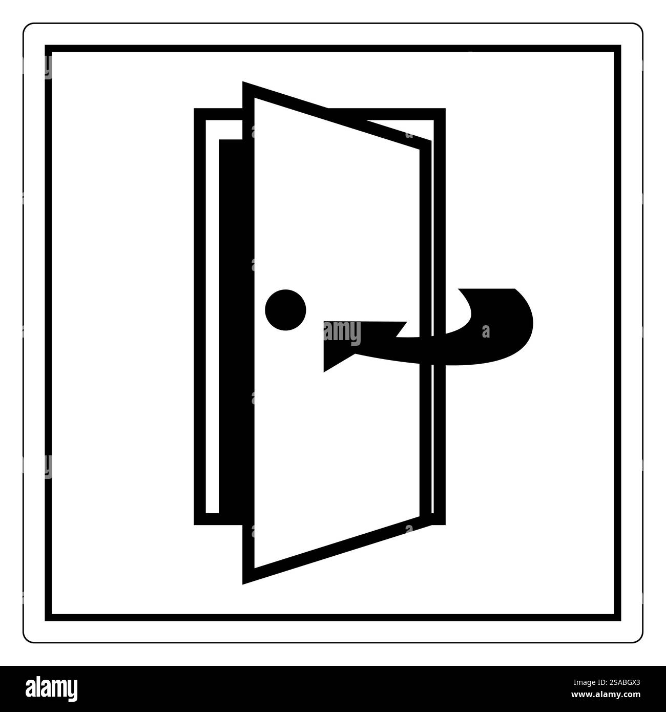 A stylized open door icon representing access and opportunity. This ...