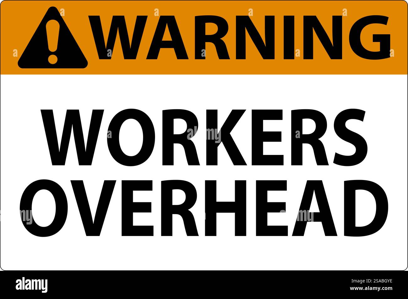 Warning Falling Debris Sign, Workers Overhead Falling Objects Stock ...